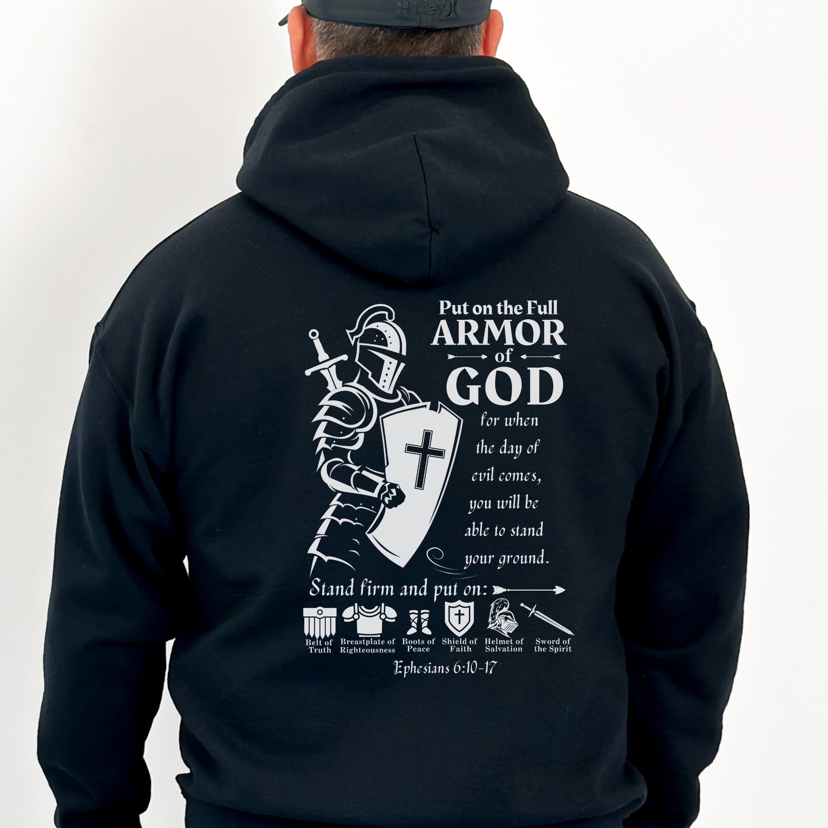Put On The Full Armor of God Hooded Sweatshirt | Bible Verse Hoodie ...